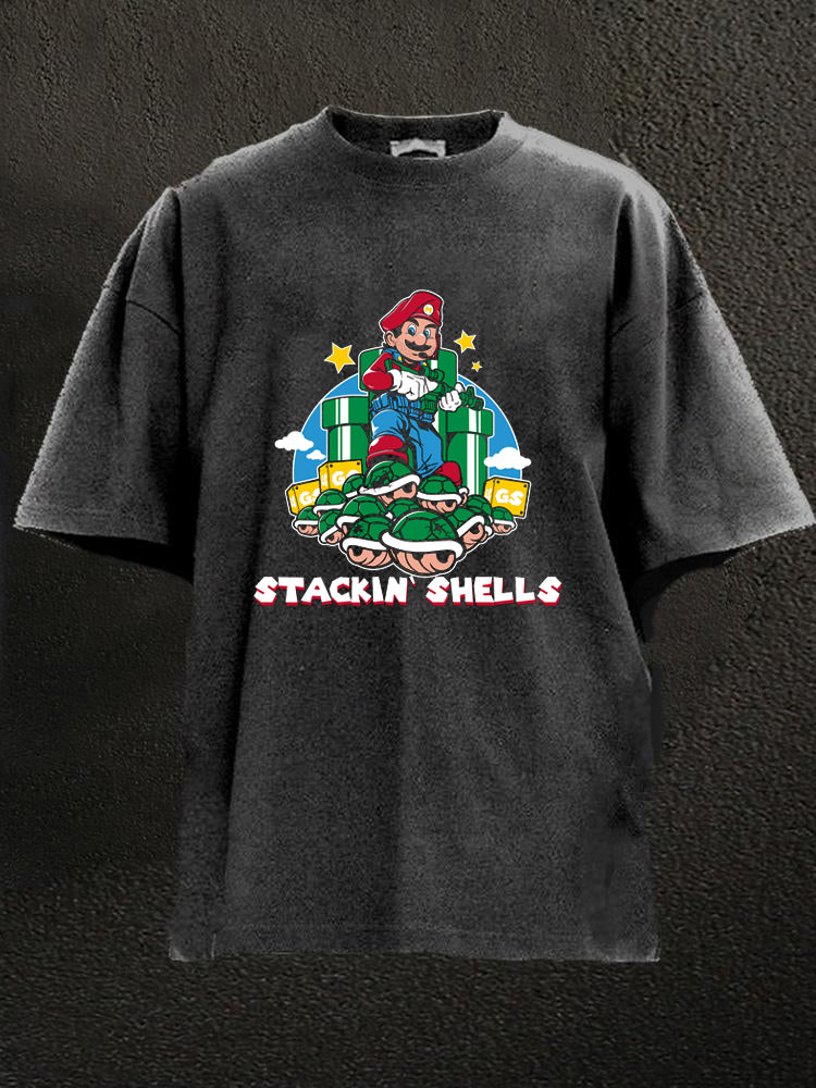 Stackin'Shells Washed Men's T-shirt – roguejoy